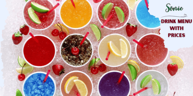 Sonic Drinks Menu 2025 with Prices